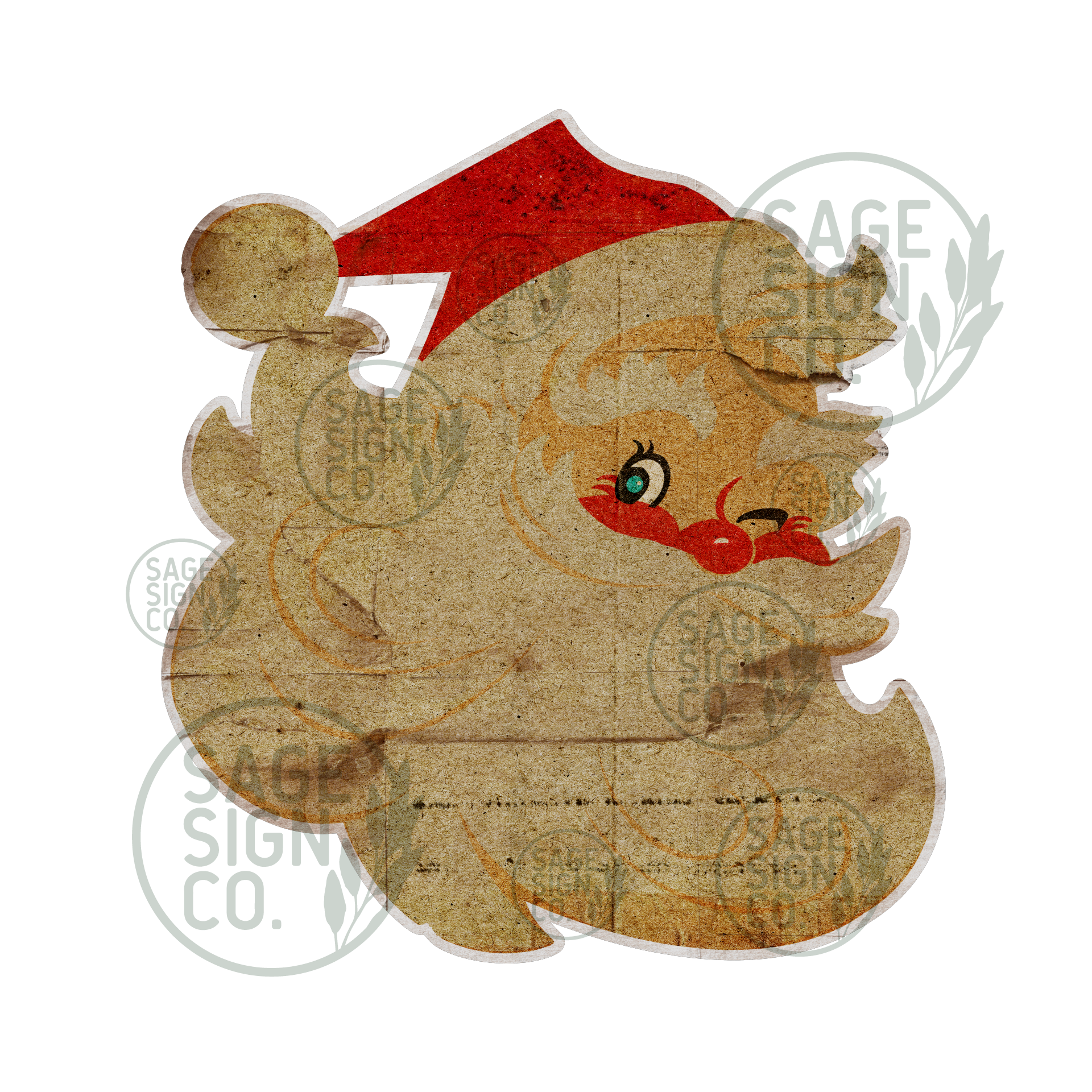 Old Paper Winky Santa (FREE SHIPPING!) – SageSignCo